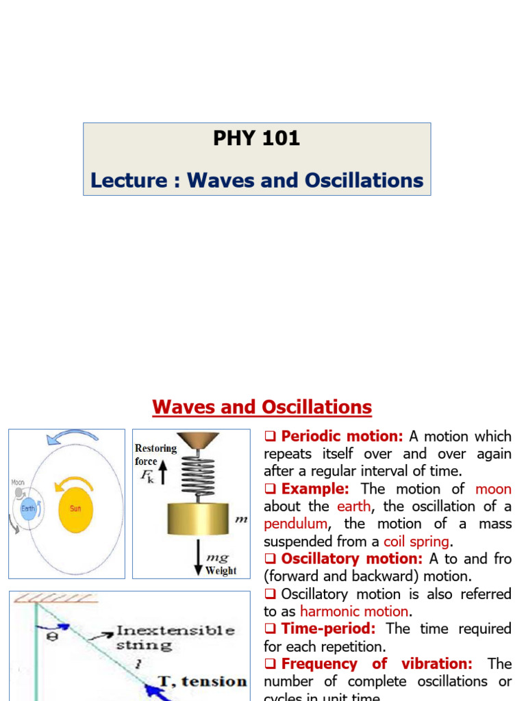 02 Lecture (Wave & Oscillations) Revised | PDF