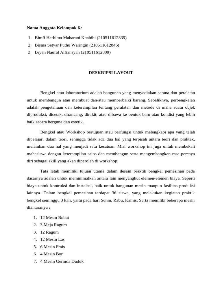 Deskripsi Layout - Kelompok 6 - A1 | PDF