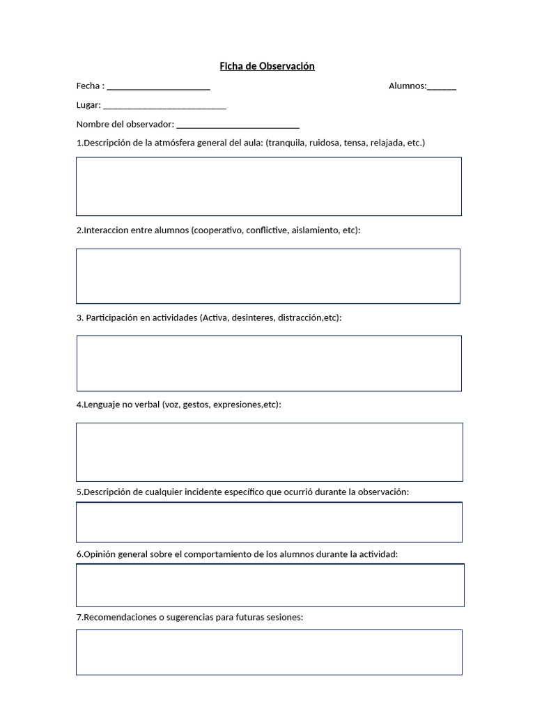 Ficha de Observacion Ok | PDF