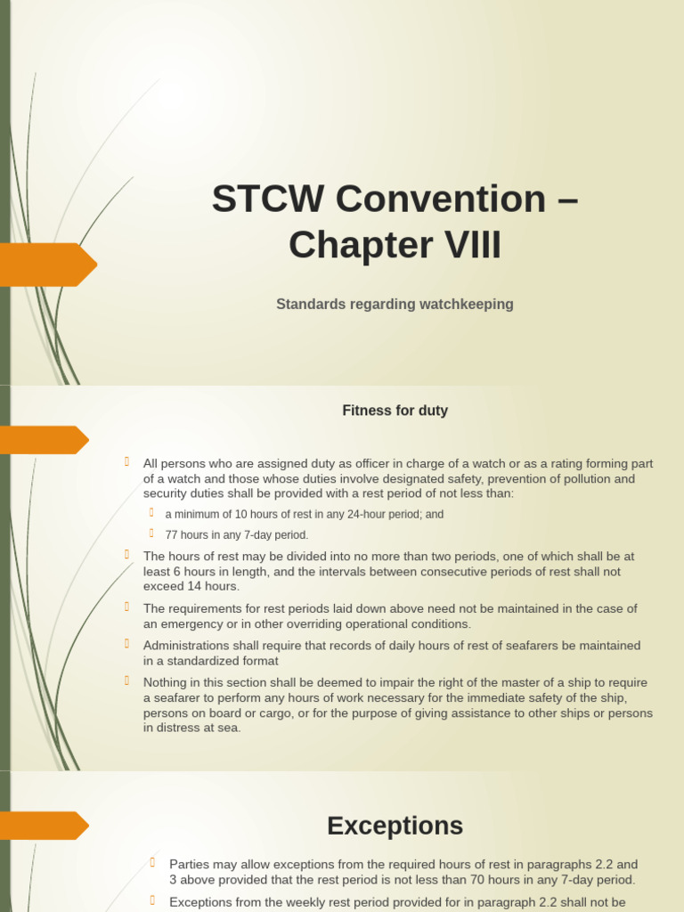 STCW Convention - Chapter VIII | PDF | Navigation | Technology ...