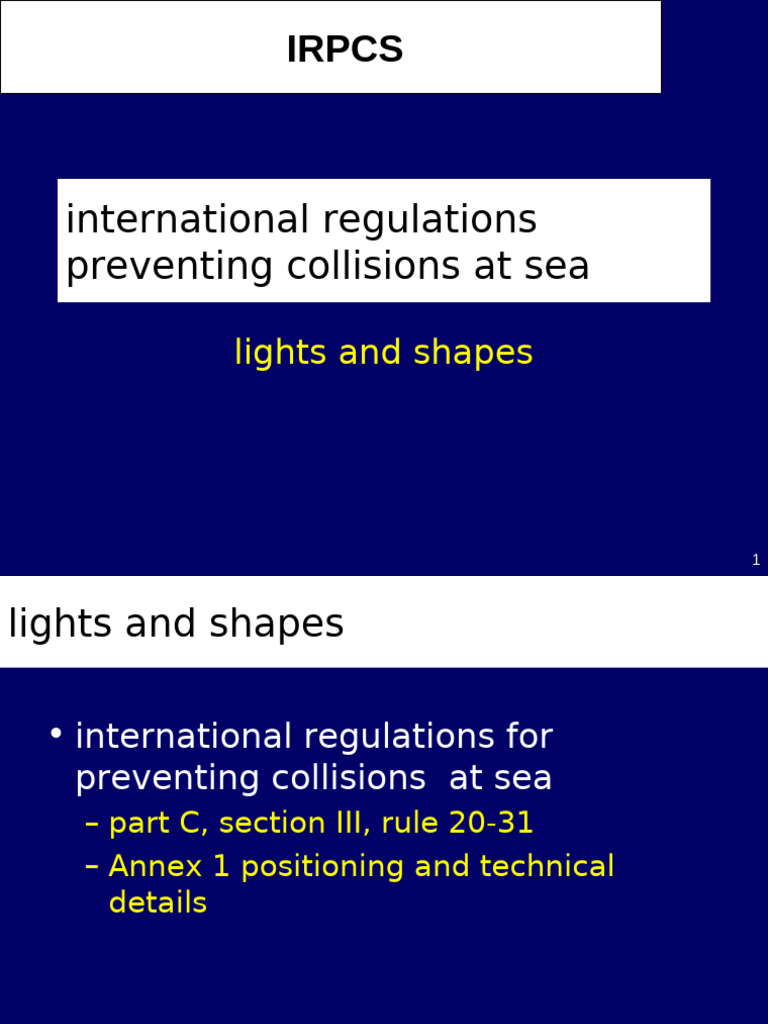 COLREGS Lights and Shapes | PDF | Port And Starboard | Watercraft