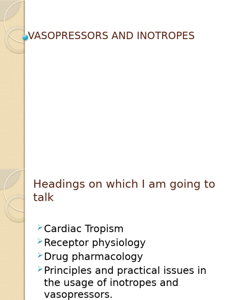 vasopressor & inotropes.praba | PDF