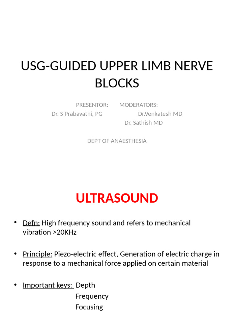 Usg-Guided Ul Nerve Blocks - Praba | PDF