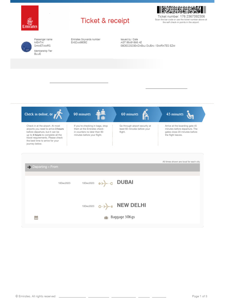 Emirates Ticket 4 | PDF