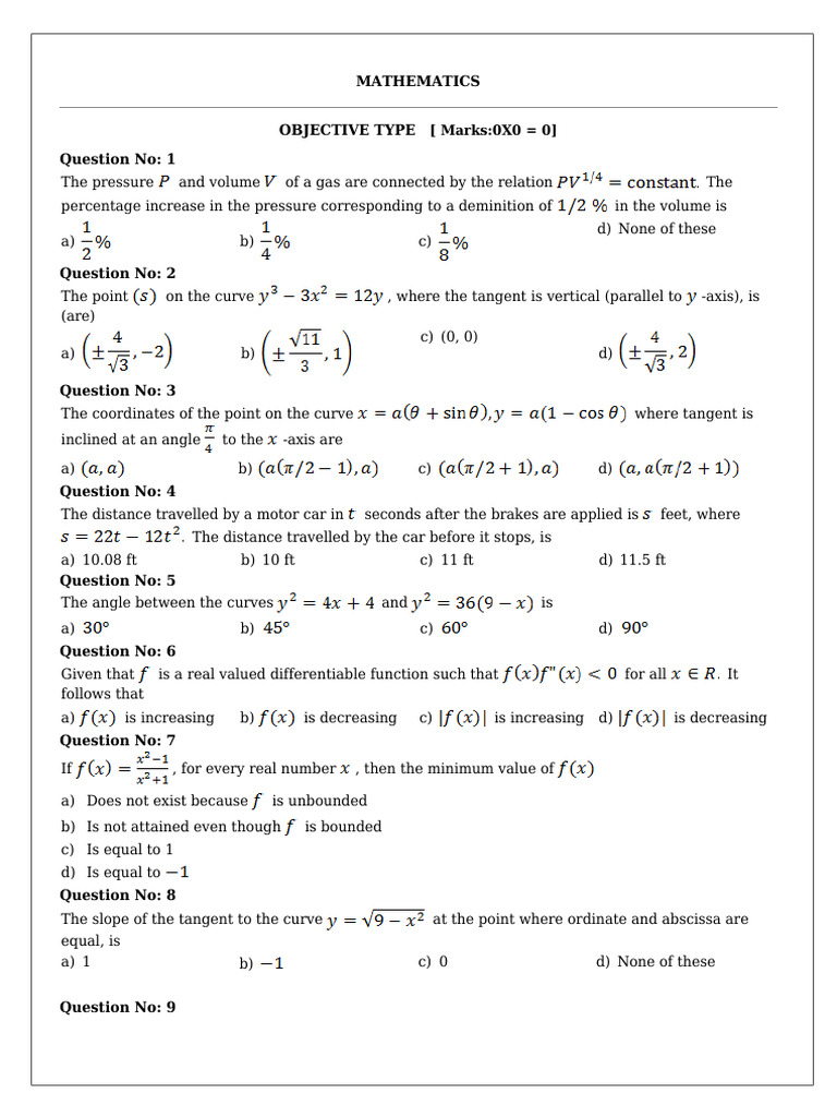 MATHEMATICs | PDF | Tangent | Velocity
