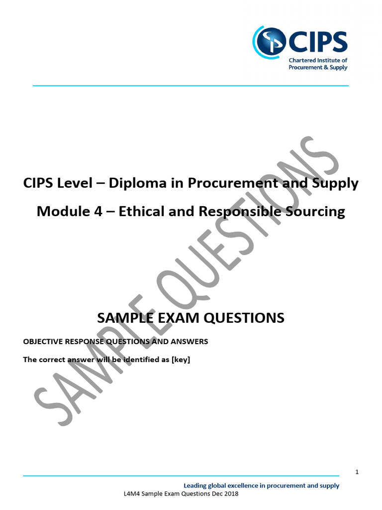 L4M4 Sample Questions L4 Module 4 | PDF