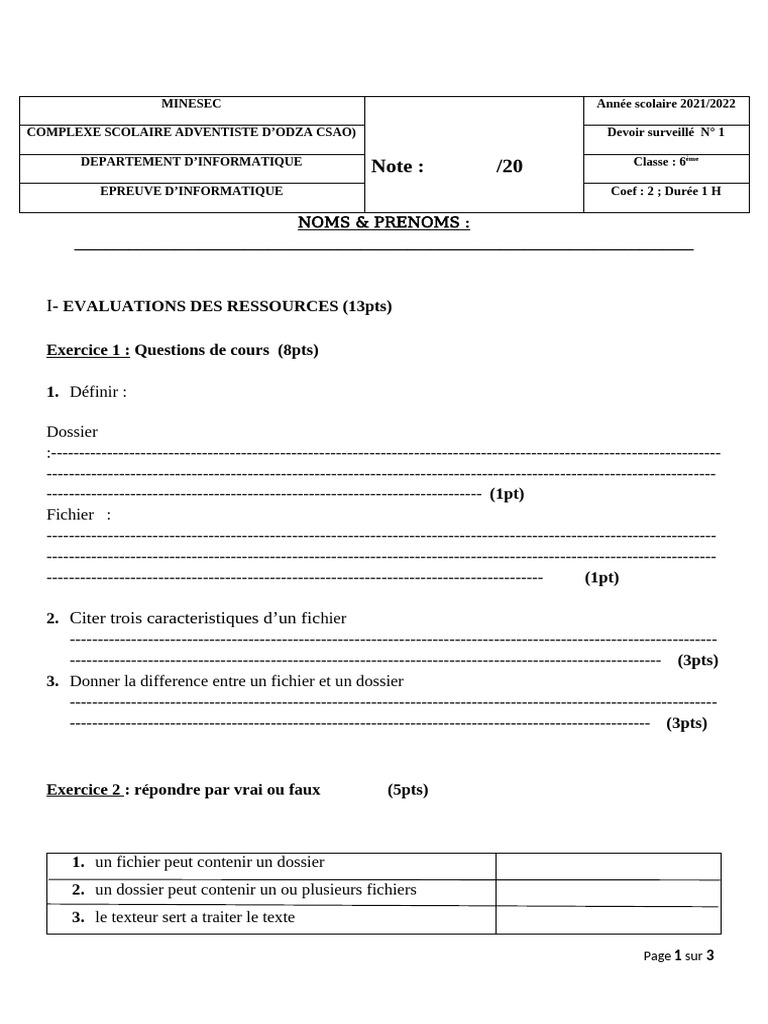 5e Sequence 6eme | PDF