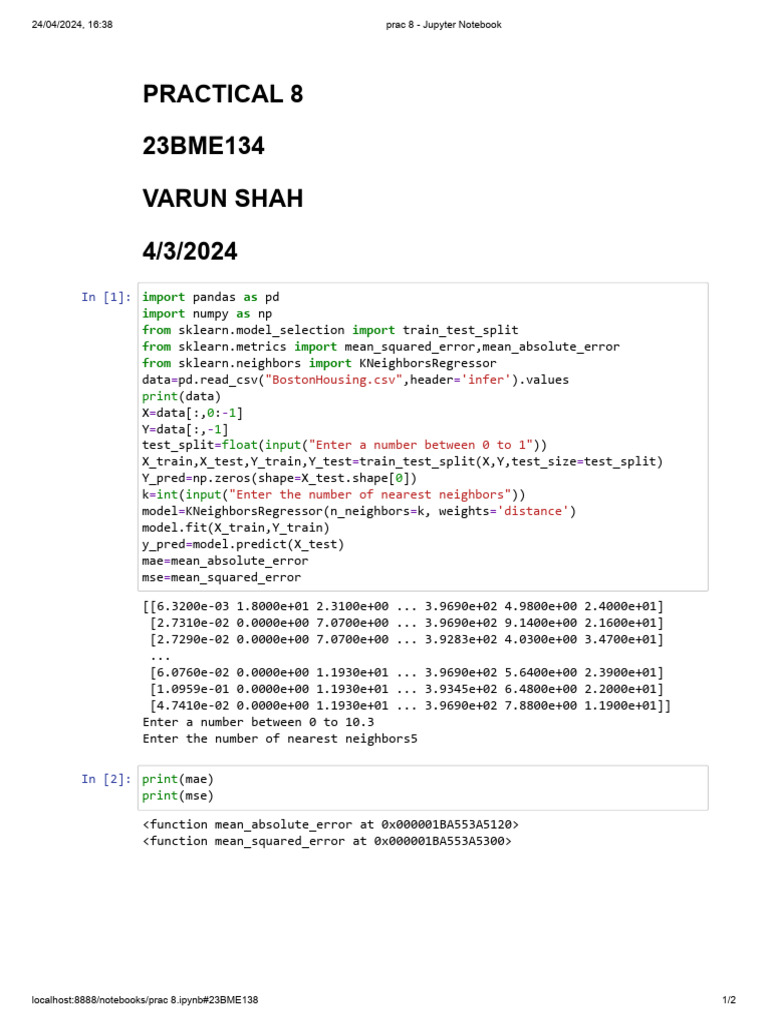 Prac 8 - Jupyter Notebook | PDF Prac 8 - Jupyter Notebook | PDF