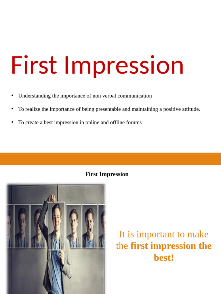 First Impression | PDF | Body Language | Nonverbal Communication