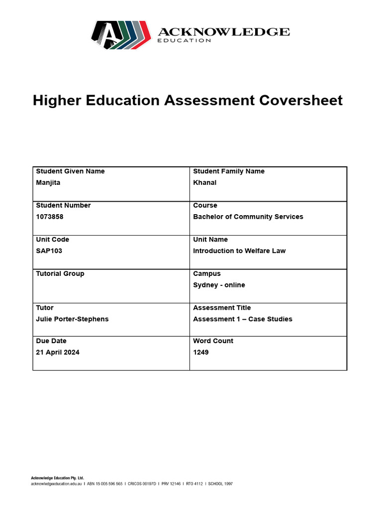 SAP103 A1 Case Studies | PDF