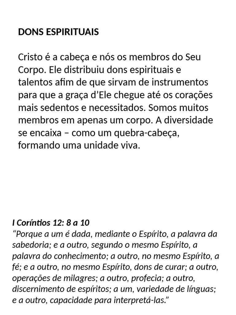 Dons Espirituais | PDF
