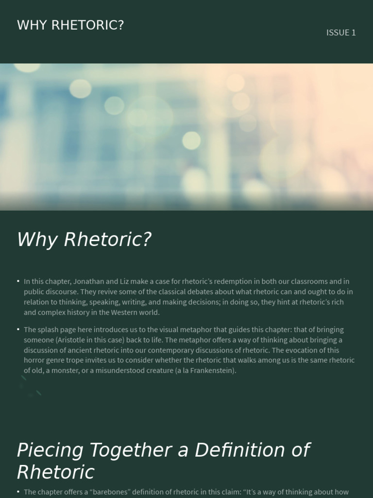 Issue 1 - Why Rhetoric - 1 | PDF