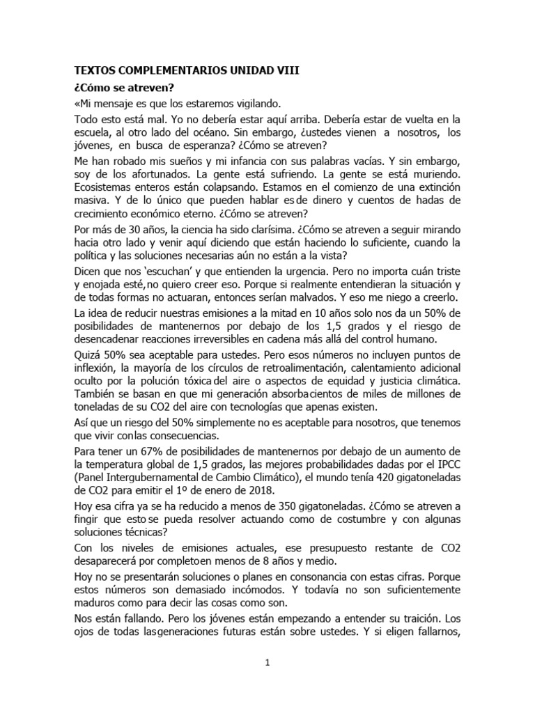 8 Textos Complementarios Unidad Viii | PDF