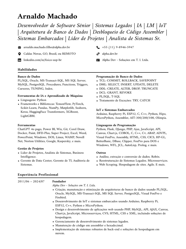 Sr. Arnaldo Machado | PDF