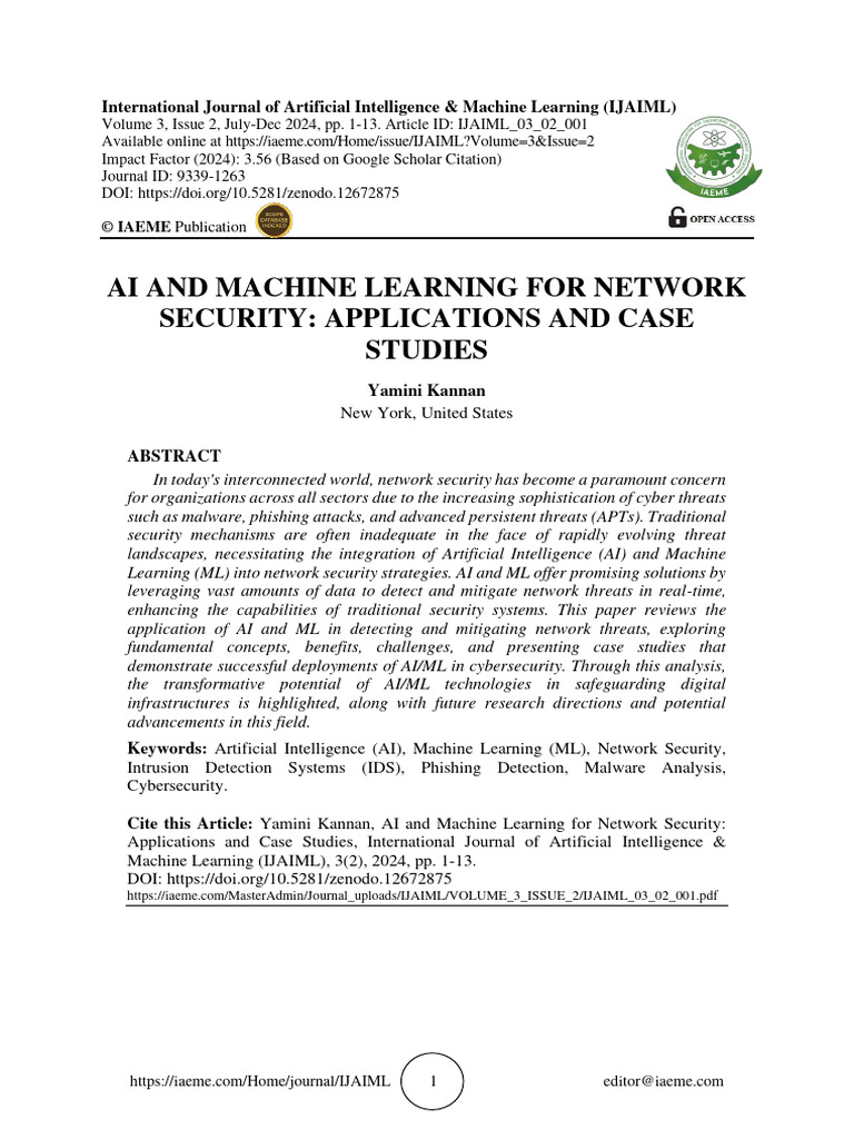 Ai and Machine Learning For Network Security - Applications and Case ... Ai and Machine Learning For Network Security - Applications and Case ...