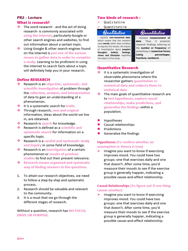 PR2 - Lecture: What Is Research? Two Kinds of Research | PDF