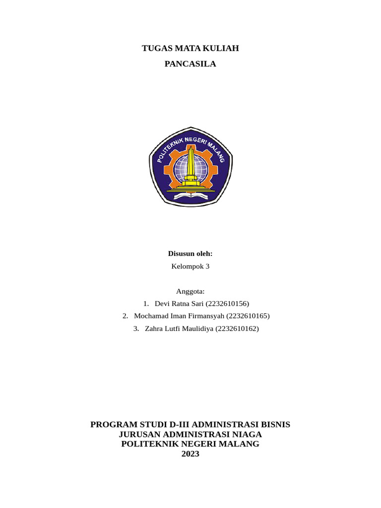 Makalah Kelompok 5 (Pancasila Dan Ham) | PDF Makalah Kelompok 5 (Pancasila Dan Ham) | PDF