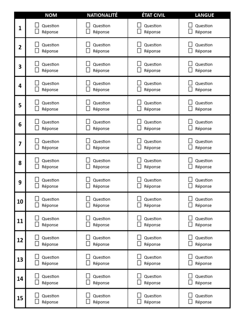 Feuille de Réponses | PDF