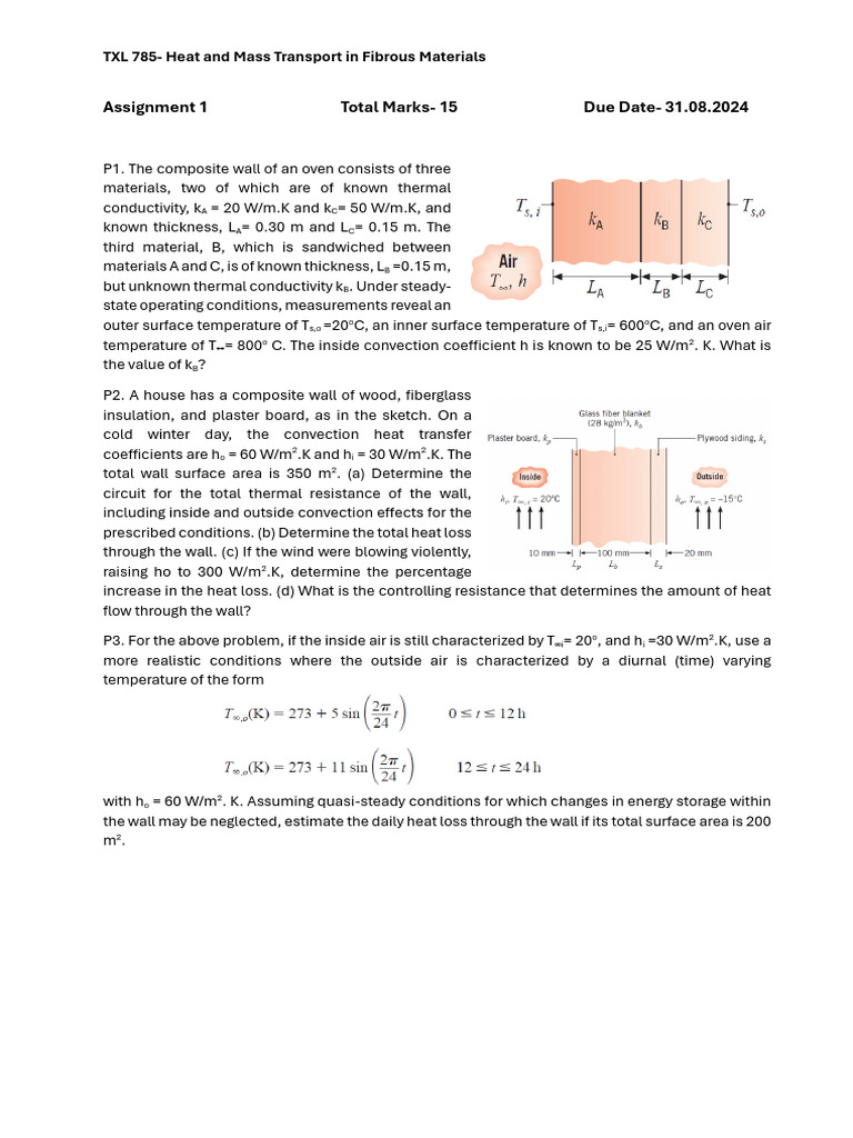 Heat Transfer in Composite Walls | PDF