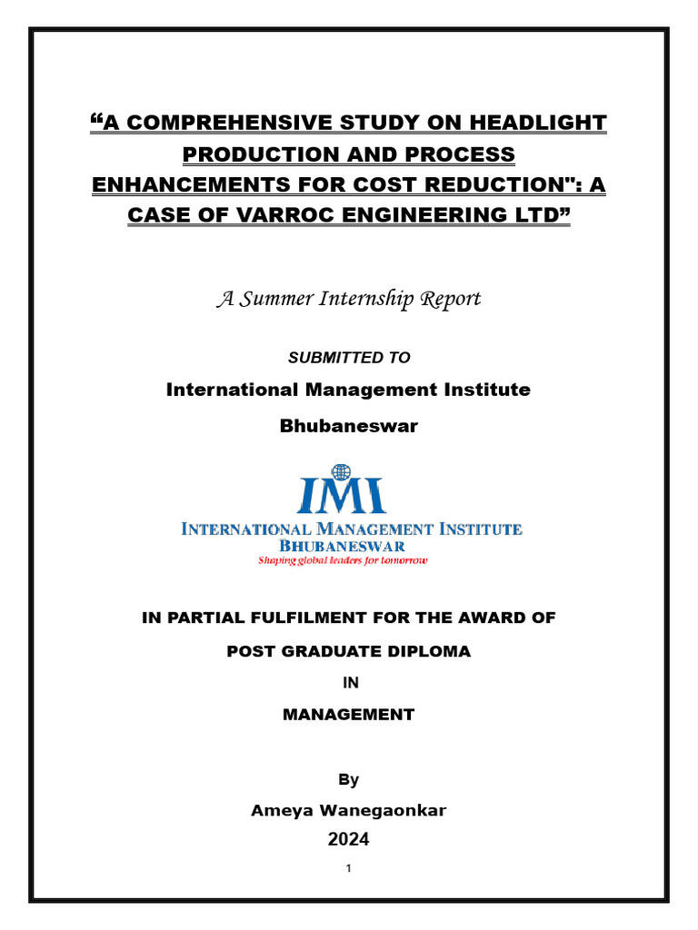 sip sample report | PDF