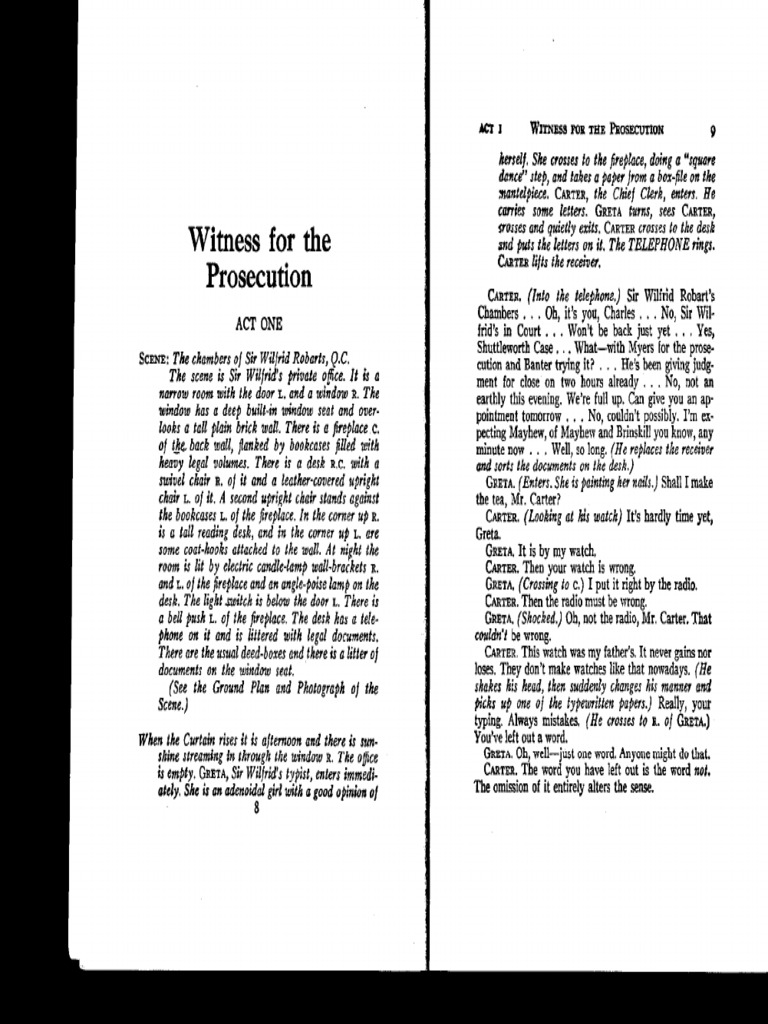 Witness For The Prosecution | PDF