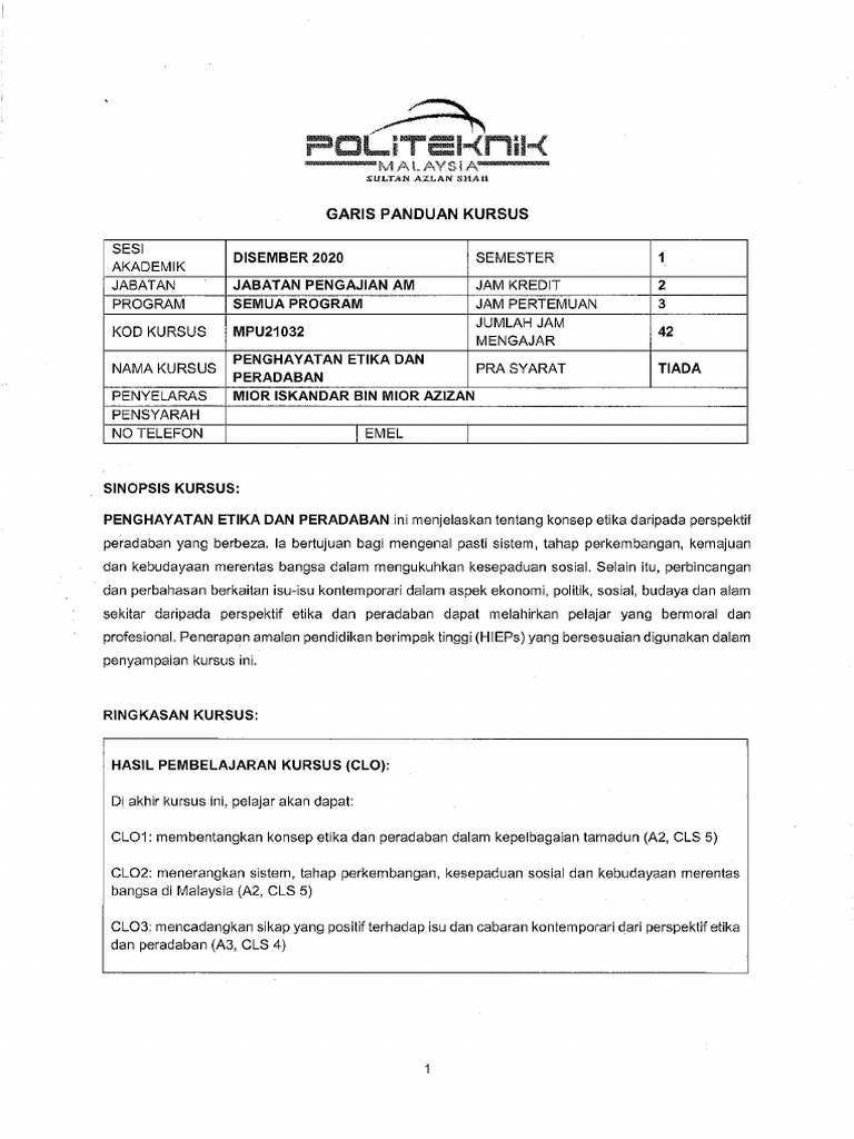 Penghayatan Etika Dan Peradaban | PDF