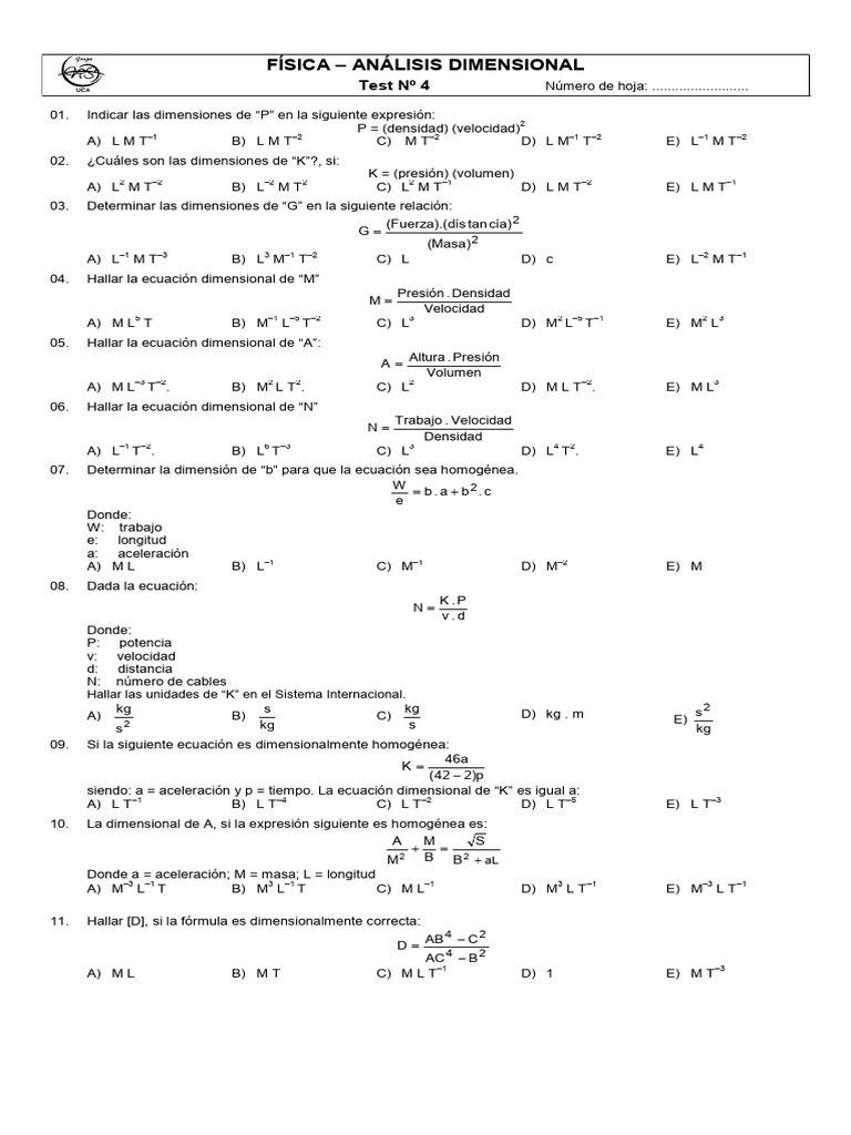 02 Análisis Dimensional Test No 2_240813_162809 | PDF