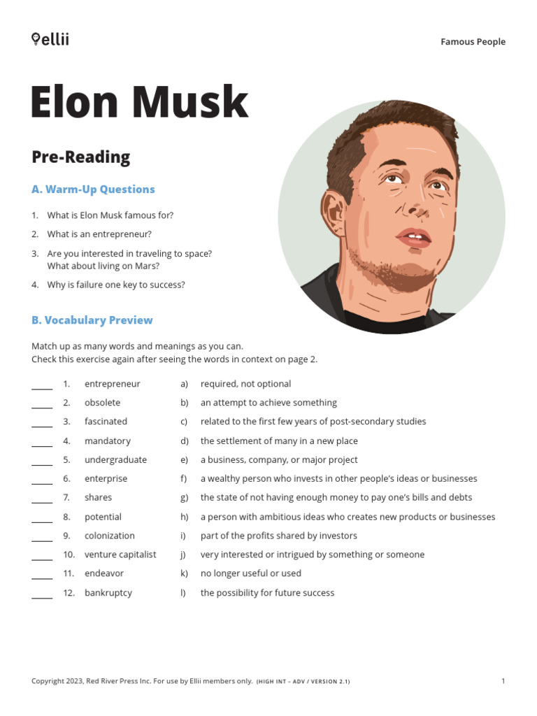 Elon Musk – Famous People – Ellii | PDF