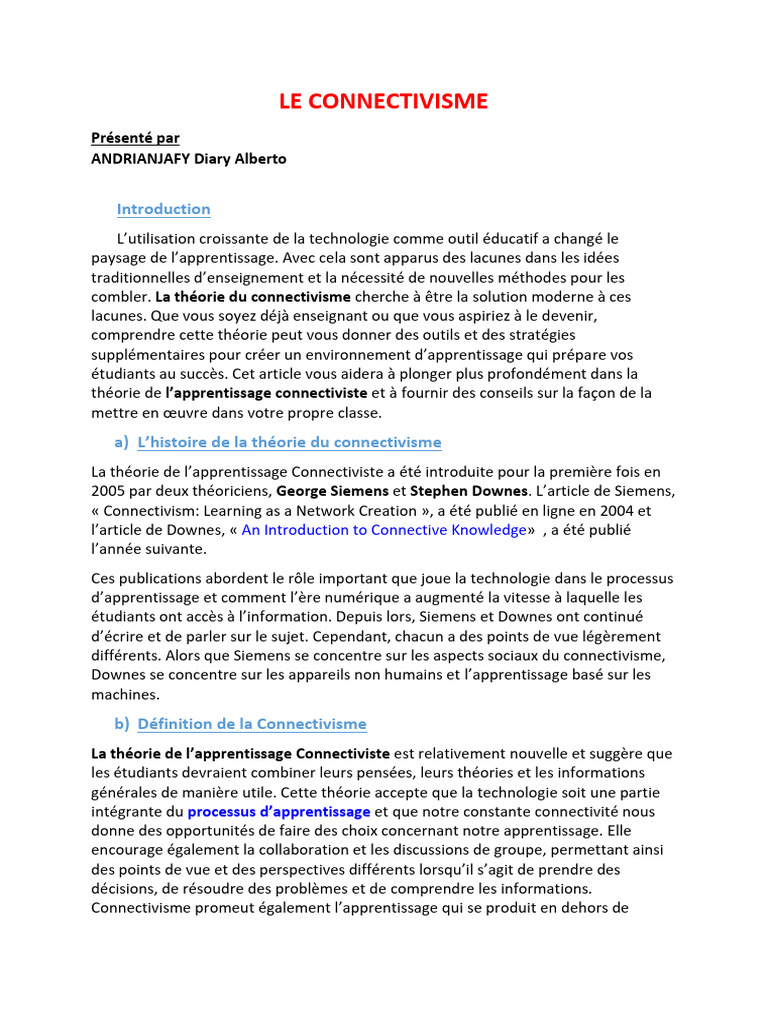 Le Connectivisme | PDF