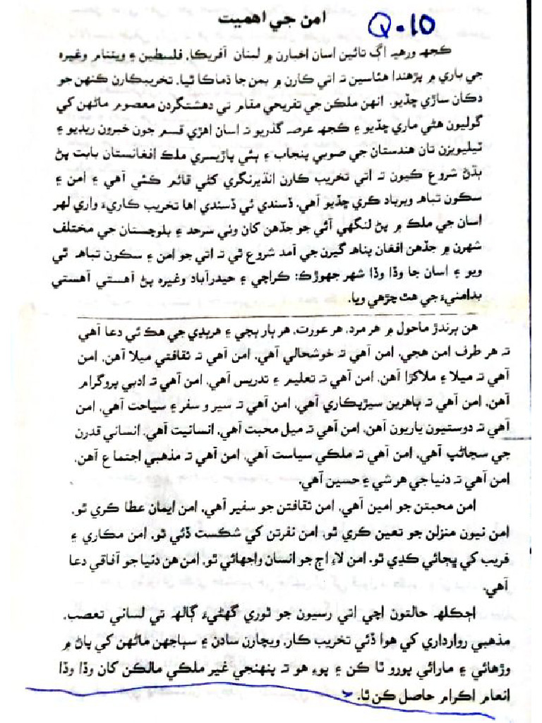 Sindhi XII Section C | PDF