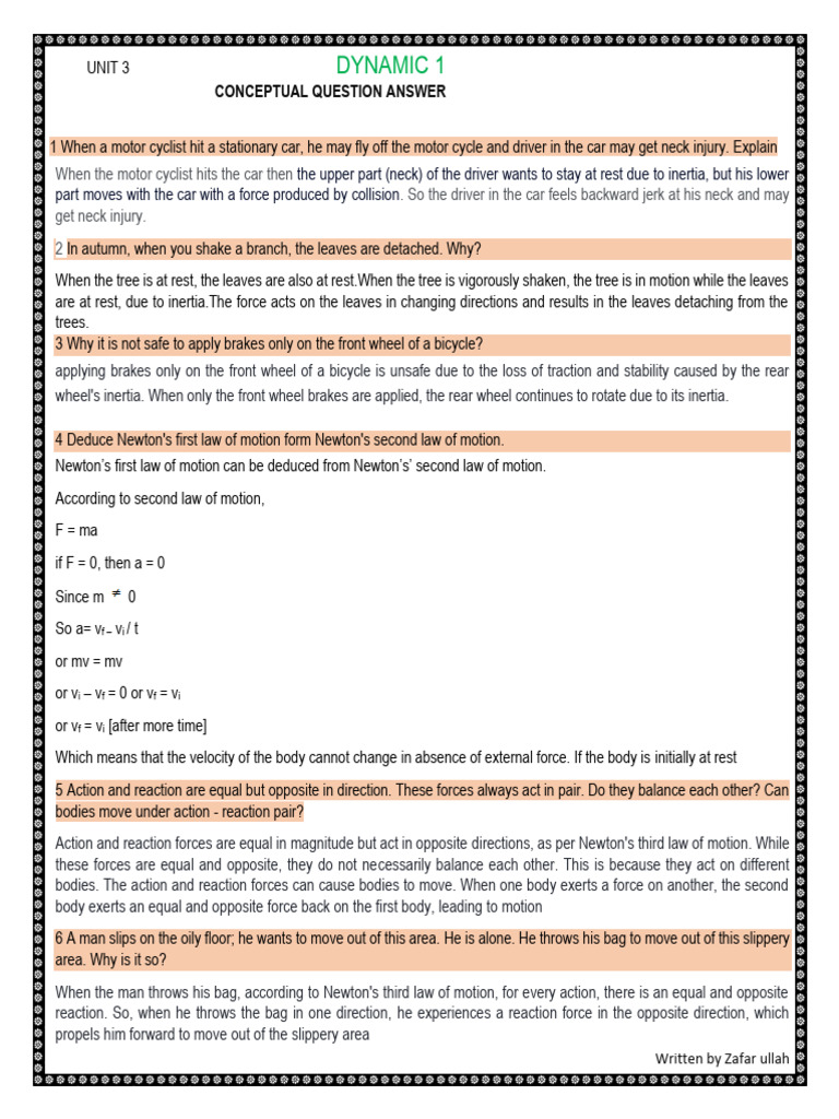 Unit#3 Dynamic 1 | PDF