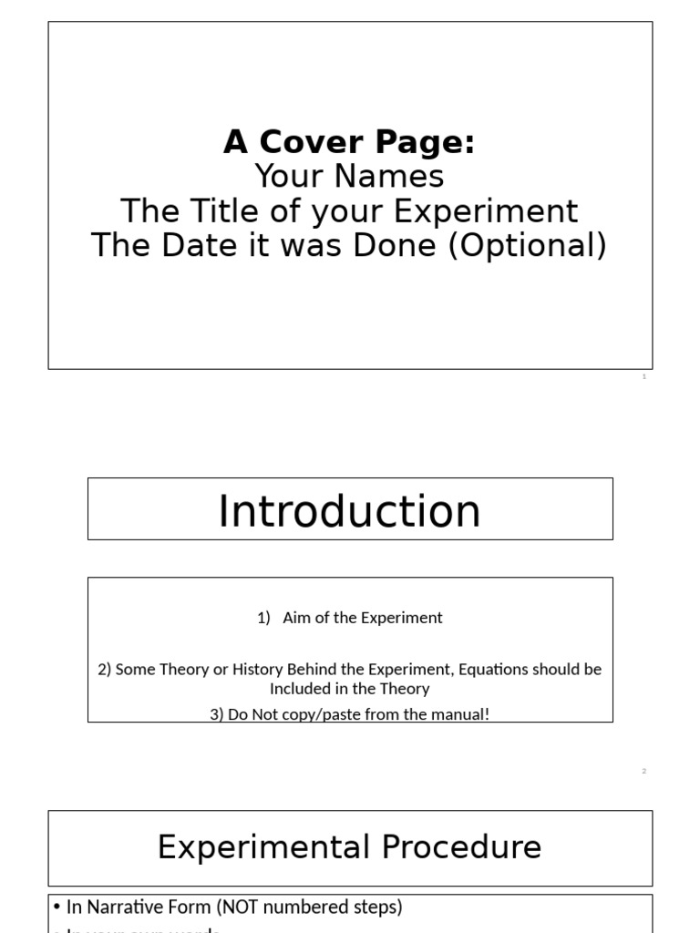 Formal Lab Report Tips | PDF