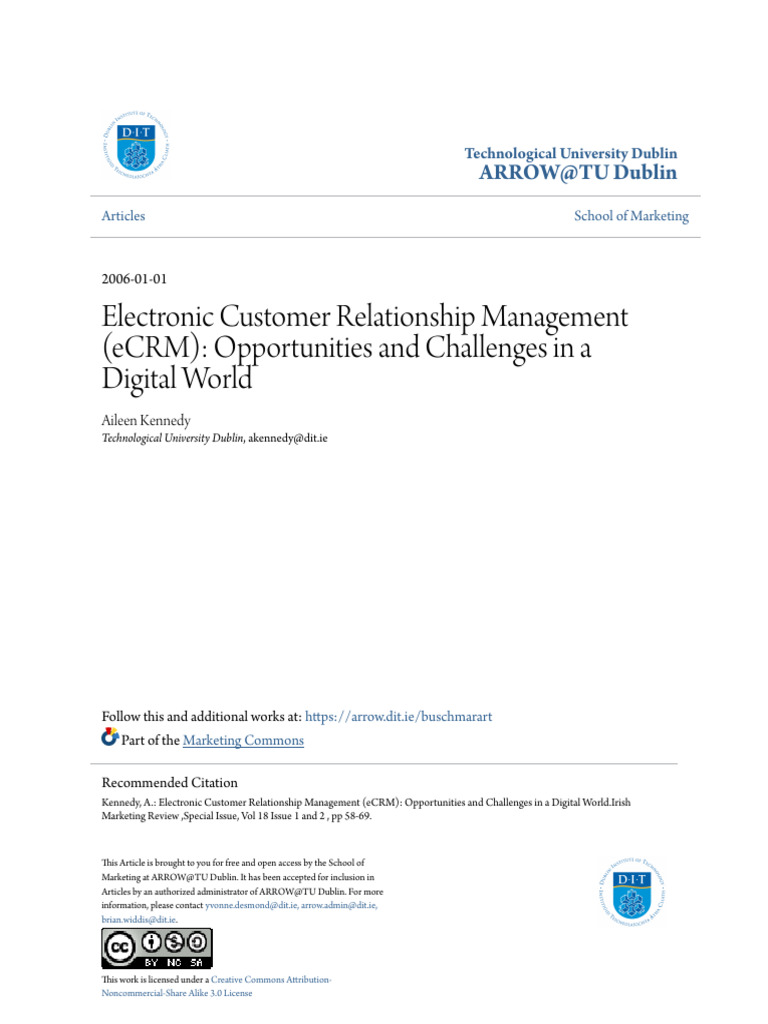 Electronic Customer Relationship Management (eCRM) - Opportunities | PDF | Computers