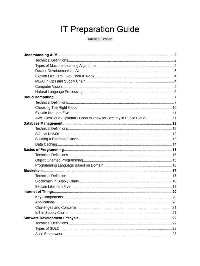 IT Preparation Guide | PDF