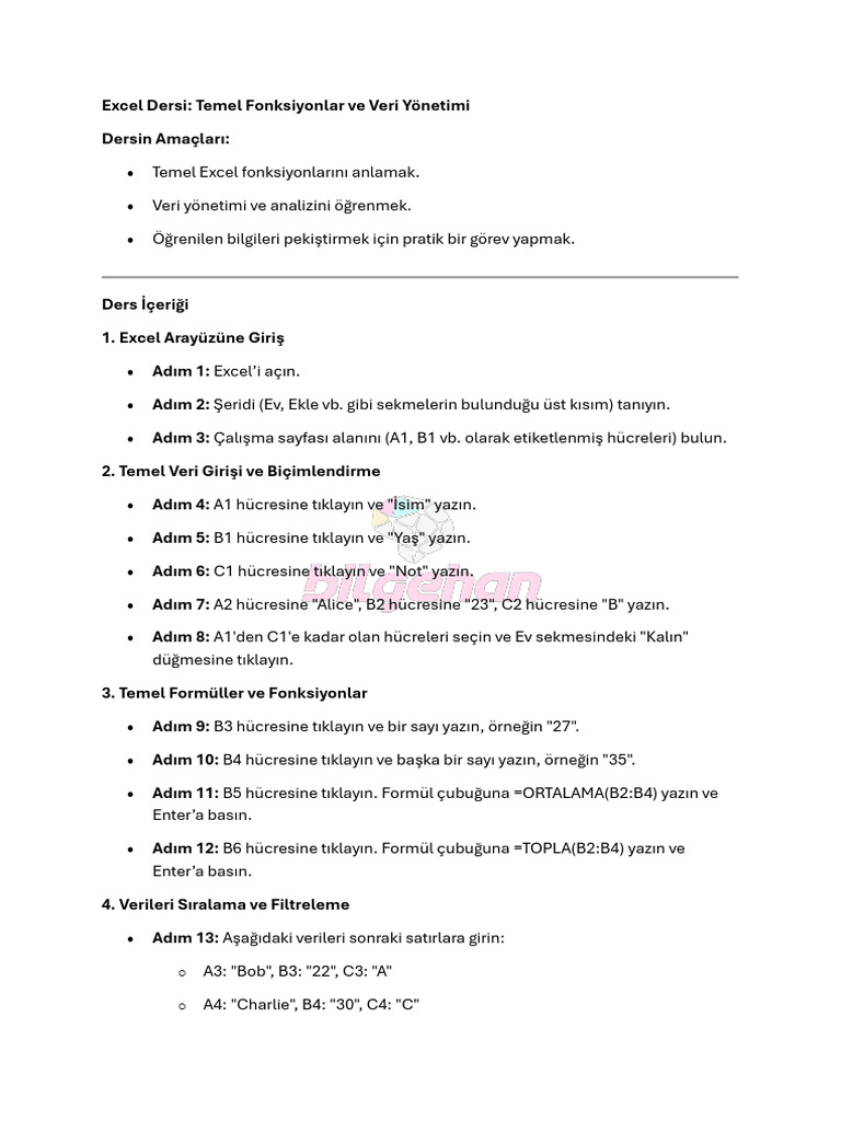 Excel Lesson 1 Pdf 8386