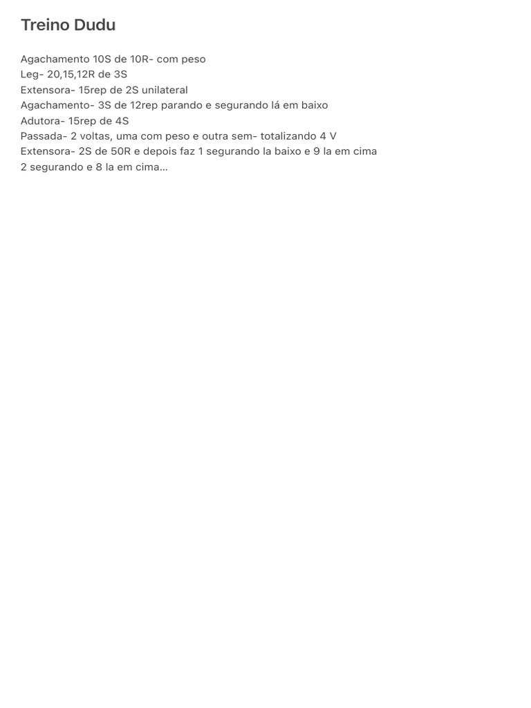Treino Dudu | PDF