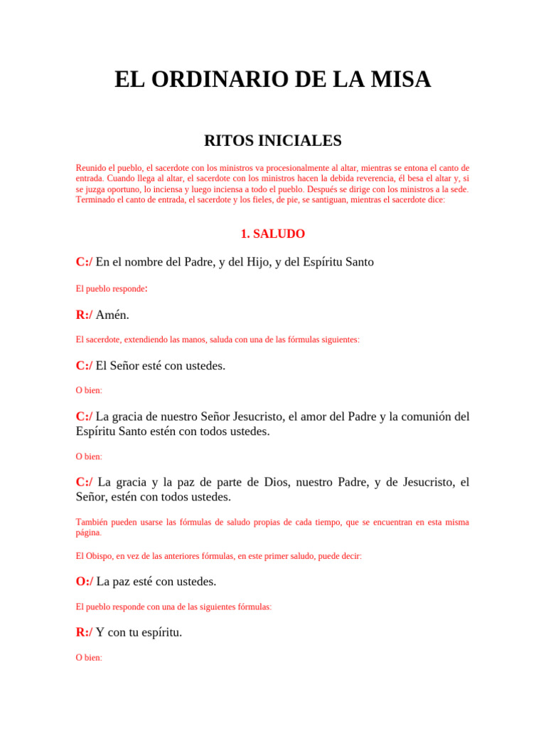 El Ordinario de La Misa | PDF