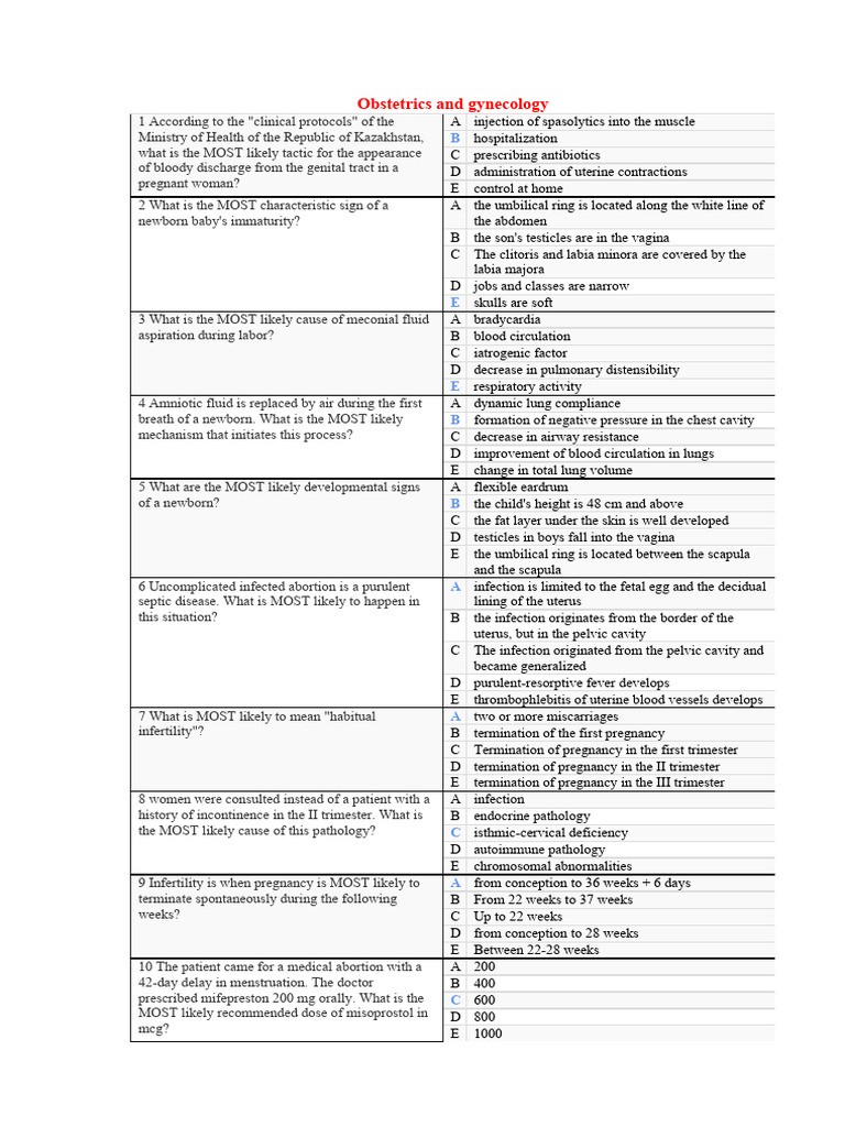 Obstetrics and Gynecology | PDF