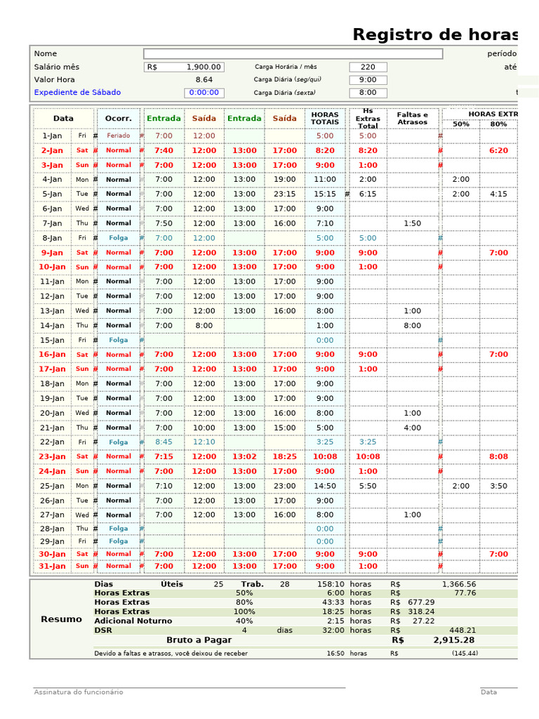 Cartão de Ponto 1.0 | PDF