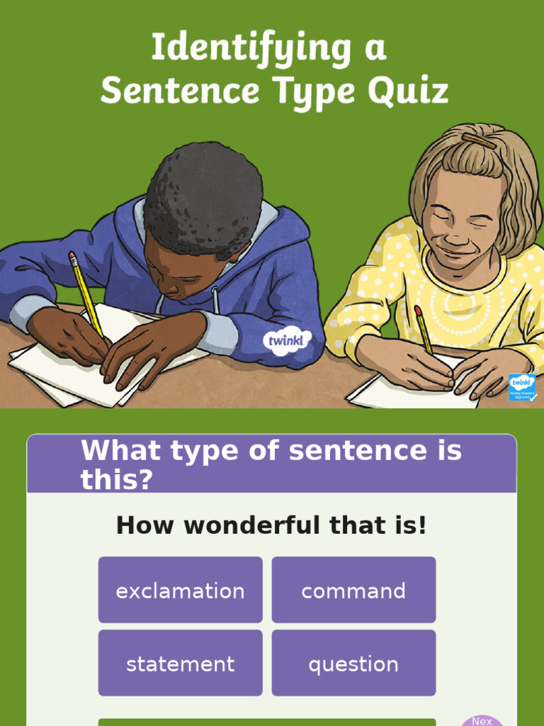 Au L 647 Sentence Types Quiz Powerpoint - Ver - 5 | PDF