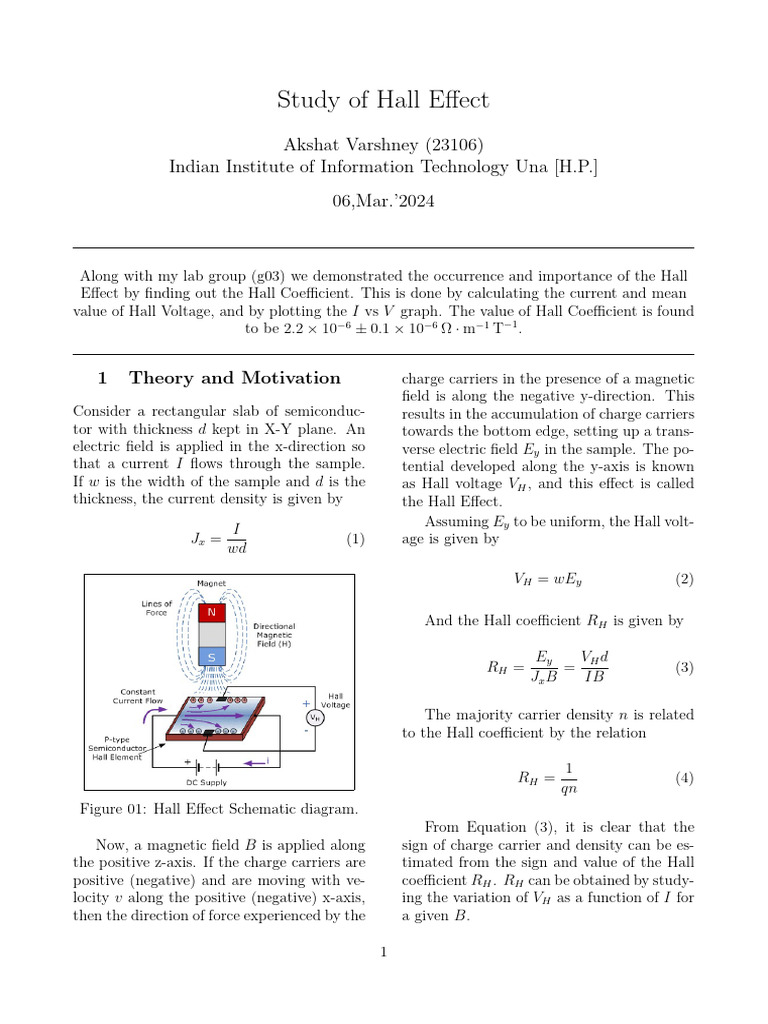 Hall Effect | PDF