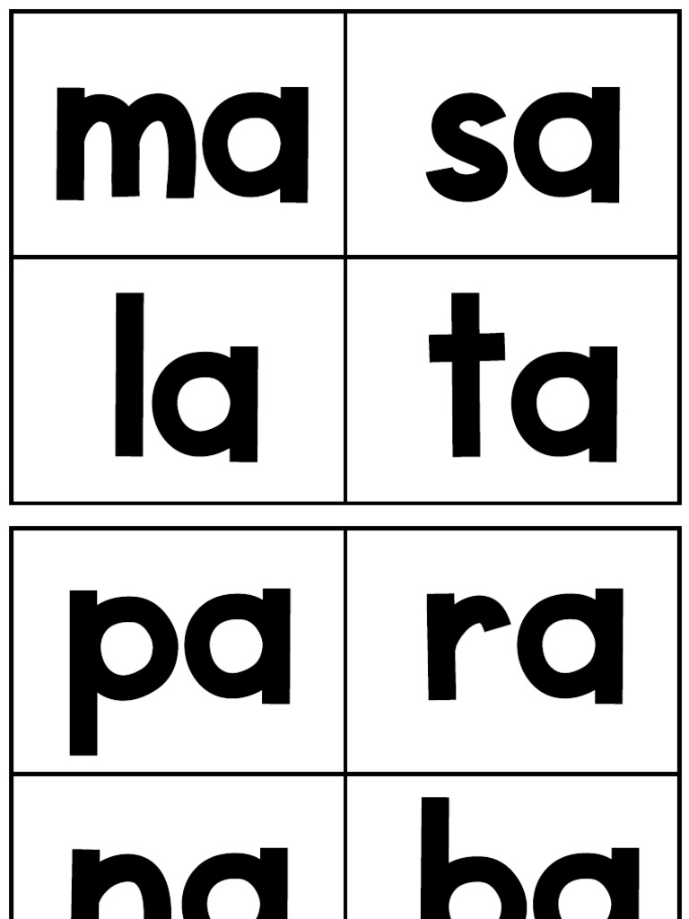 Tarjetas Silabas | PDF