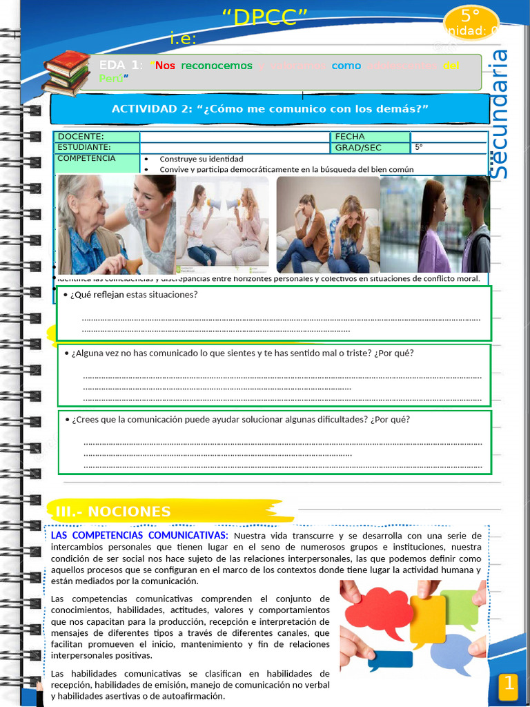 5° Dpcc-Actv.02-Unid 1-2023 | PDF