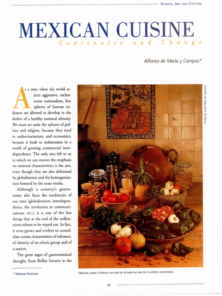 Mexican Cuisine: Cont Nuity and Change | PDF