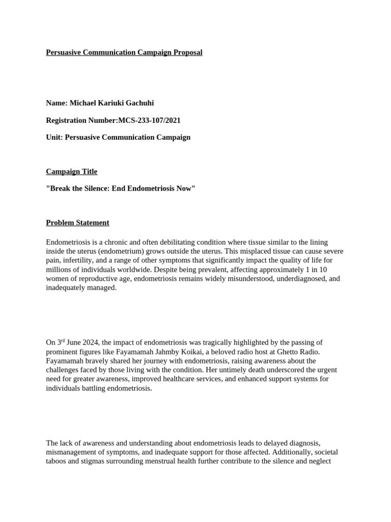 Persuasive Communication Campaign Proposal | PDF