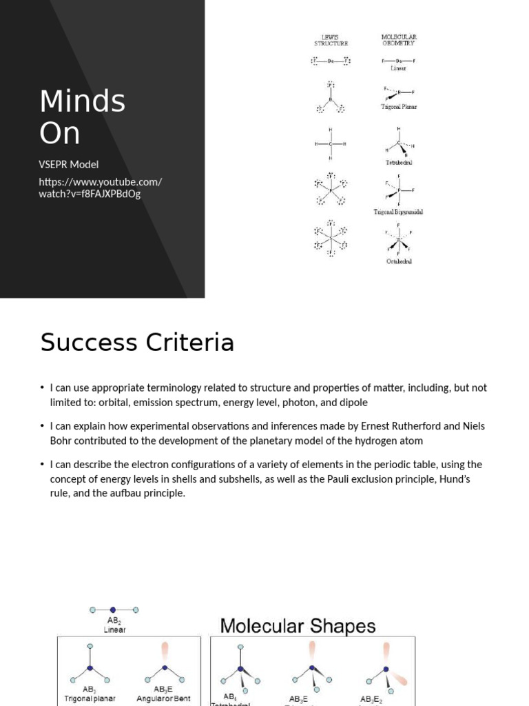 VSEPR Model: Predicting Molecular Shapes | PDF | Science & Mathematics
