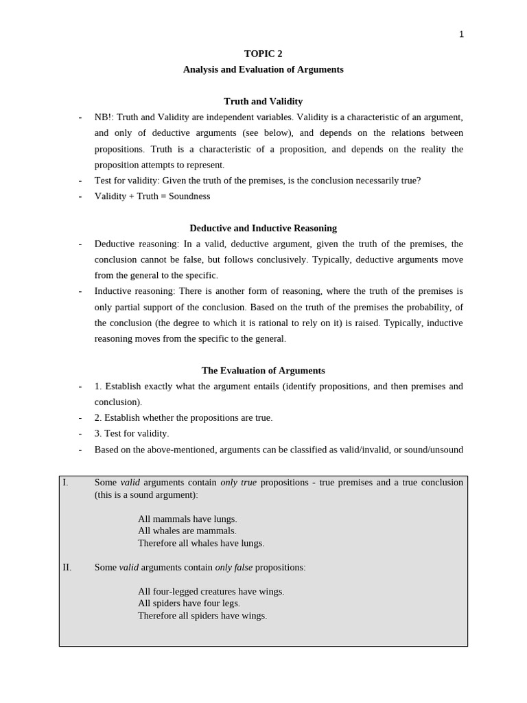 Logic Notes - Topic 2 | PDF