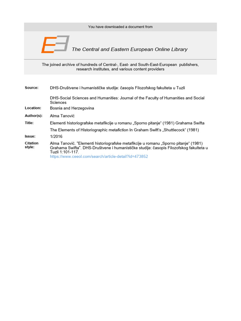 The-Elements-Of-Historiographic-Metafiction-In-Graham-Swift-S ...