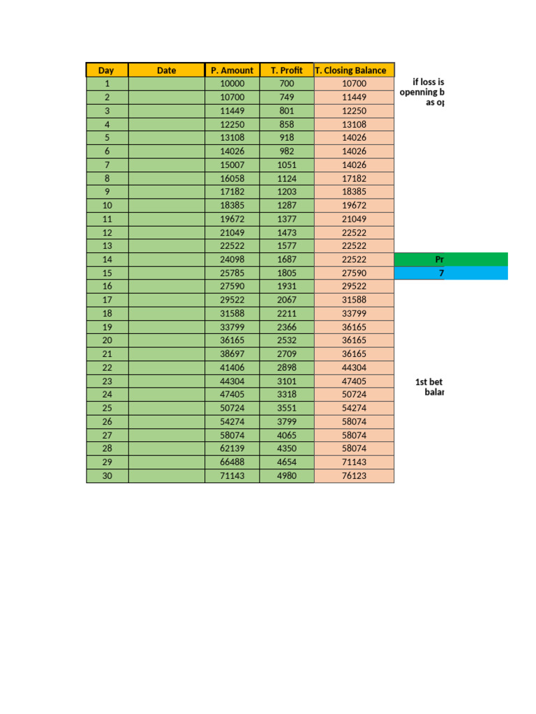 One Month Real Market Trading Plan | PDF