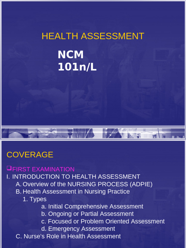 HEALTH ASSESSMENT Lec | PDF